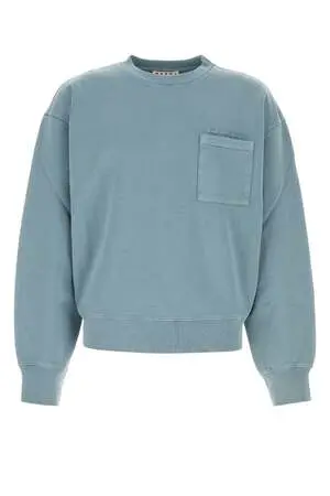 Marni Powder Light- Cotton Sweatshirt - Blue