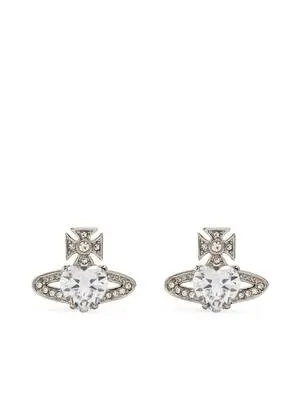 VIVIENNE WESTWOOD Ariella Heart-shaped Stone Earrings - Silver