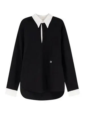 Celine Double-layer T-shirt In Thin Cotton Jersey - White