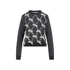 Moschino Bow Sweater - Gray