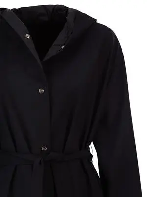 Herno Reversible Hooded Stretch Wool And Nylon Coat