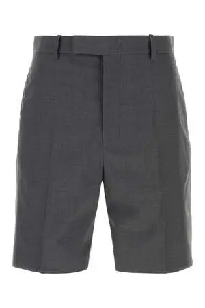 JIL SANDER Dark Grey Wool Bermuda Shorts - Gray