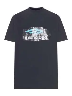 Balenciaga T-shirt Oversized Washed 3b Taped Dry - Multicolor