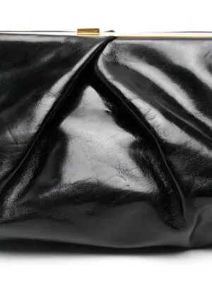 Dries Van Noten Large Leather Clutch Bag - Black