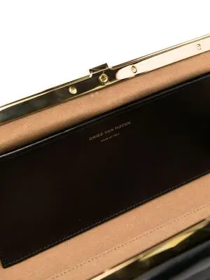 Dries Van Noten Large Leather Clutch Bag - Black