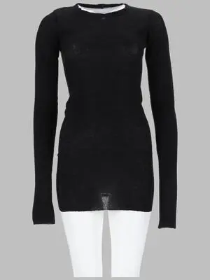 Rick Owens Cotton Long Sleeve Top - Black