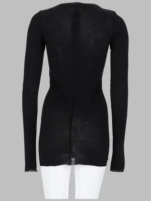 Rick Owens Cotton Long Sleeve Top - Black