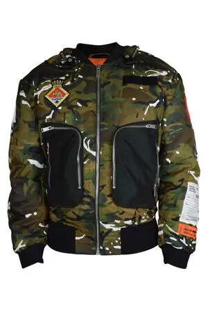 Heron Preston Camouflage Bomber Jacket - Yellow
