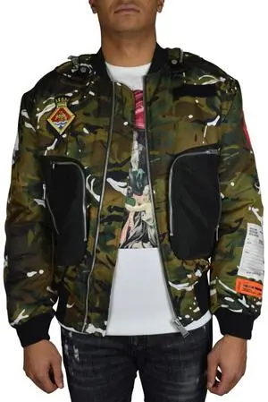 Heron Preston Camouflage Bomber Jacket - Yellow