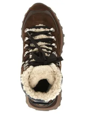 Brunello Cucinelli Lace-up Ankle Boots With Hooks - Brown