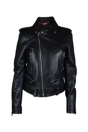 Philipp Plein Leather Perfecto Jacket - Black