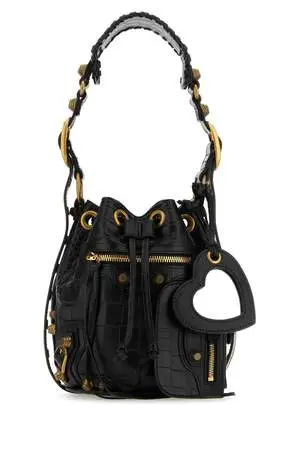 Balenciaga Leather Le Cagole Xs Bucket Bag - Black