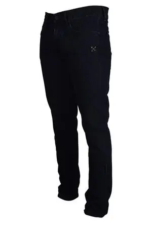 Off-White Printed Straight Leg Jeans - Black