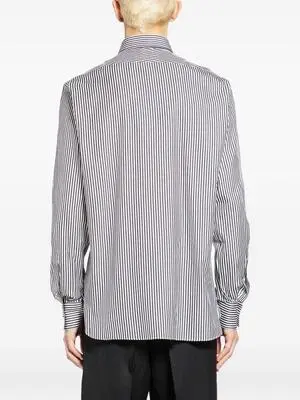 TOM FORD Silk Cotton Ladder Stripe Classic Fit Shirt - Multicolor