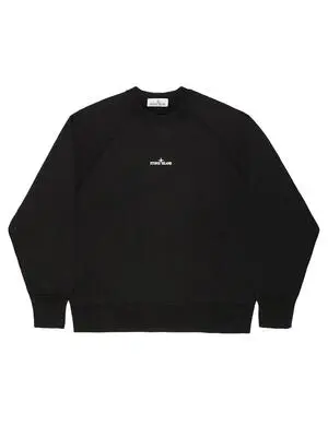 Stone Island Cotton Fleece Desert Print Sweatshirt - Black