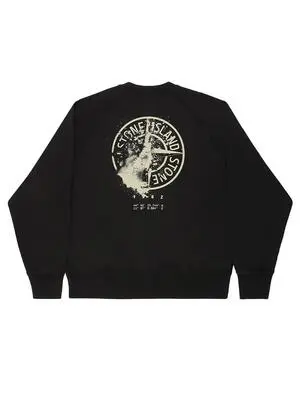 Stone Island Cotton Fleece Desert Print Sweatshirt - Black