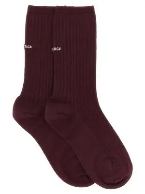 Balenciaga Ribbed Logo Socks - Multicolor