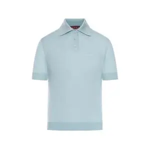 Gucci Silk And Wool Polo Top - Blue