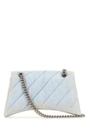 Balenciaga Denim Crush S Shoulder Bag - Blue
