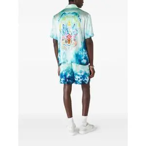 Casablanca Silk Deck Shorts - Blue