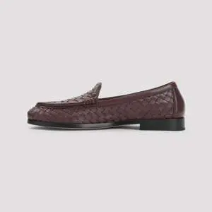 Bottega Veneta Silenzio Supple Intrecciato Loafer - Red