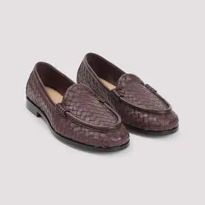 Bottega Veneta Silenzio Supple Intrecciato Loafer - Red
