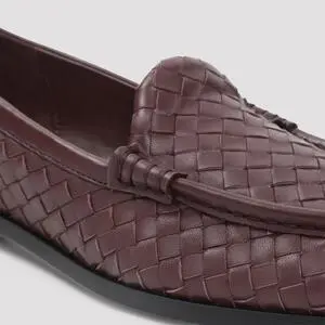 Bottega Veneta Silenzio Supple Intrecciato Loafer - Red