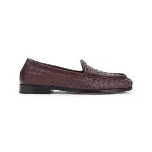 Bottega Veneta Silenzio Supple Intrecciato Loafer - Red