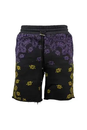 Amiri Cotton Bandana Print Shorts - Black