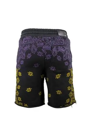 Amiri Cotton Bandana Print Shorts - Black