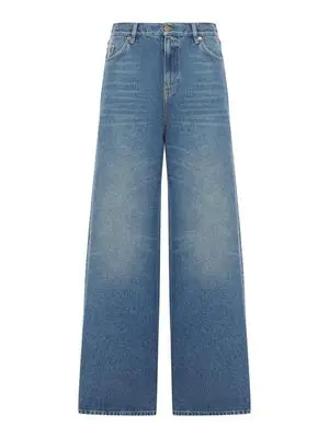 GOLDEN GOOSE Wide Leg Five-pocket Jeans - Blue