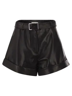 Sportmax Leather Bermuda Shorts - Black