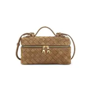Bottega Veneta Bang Bang Suede Vanity Case Bag - Brown