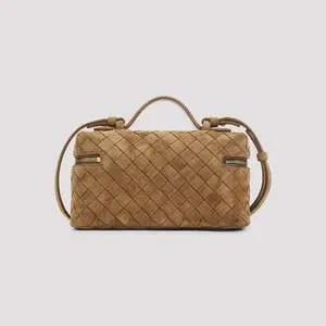 Bottega Veneta Bang Bang Suede Vanity Case Bag - Brown