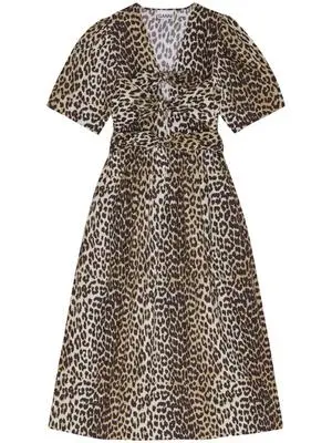 GANNI Organic Cotton Midi Dress - Multicolor