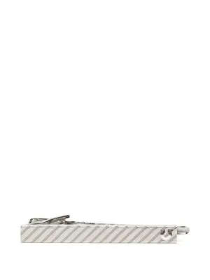 FERRAGAMO Guilloche Logo Engraved Tie Pin - Silver