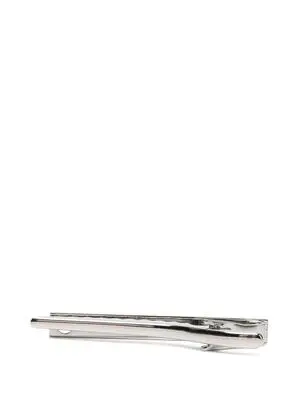 FERRAGAMO Guilloche Logo Engraved Tie Pin - Silver