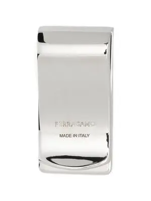 FERRAGAMO Guilloche Diagonal Stripe Money Clip