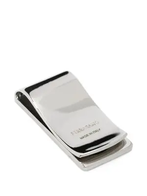 FERRAGAMO Guilloche Diagonal Stripe Money Clip
