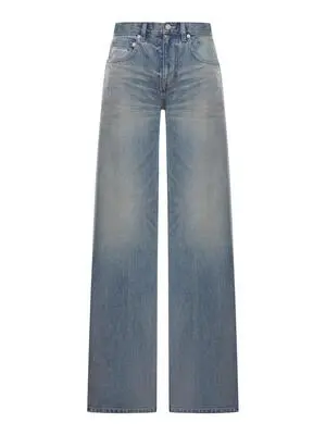 Balenciaga Organic Cotton Denim Wide-leg Baggy Trousers - Multicolor