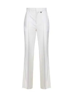 Giuseppe Di Morabito White Virgin Wool Flared Trousers - Multicolor