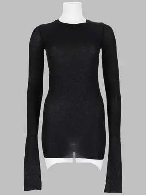 Rick Owens T-shirt A Manica Lunga - Black
