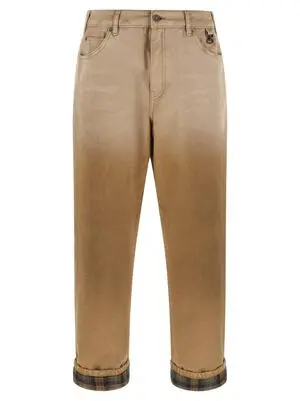 GOLDEN GOOSE Journey Russell Trousers With Check Lapels - Cream