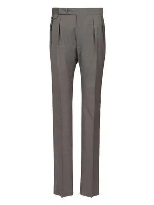 Tagliatore Wool Blend Pleated Trousers - Gray