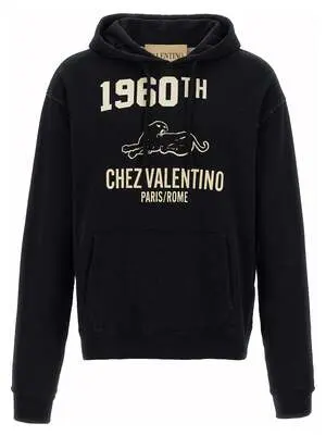 Valentino Garavani Printed Cotton Hoodie - Black