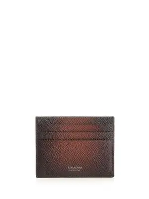 FERRAGAMO Gancini Credit Card Holder - Brown