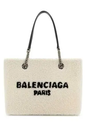 Balenciaga Shearling Duty Free M Handbag - White
