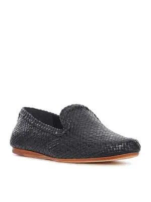 Dragon Diffusion Damas Leather Slippers - Black