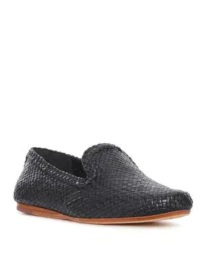 Dragon Diffusion Damas Leather Slippers - Black