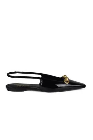 Saint Laurent Blade Patent Leather Slingback Ballerinas - Black